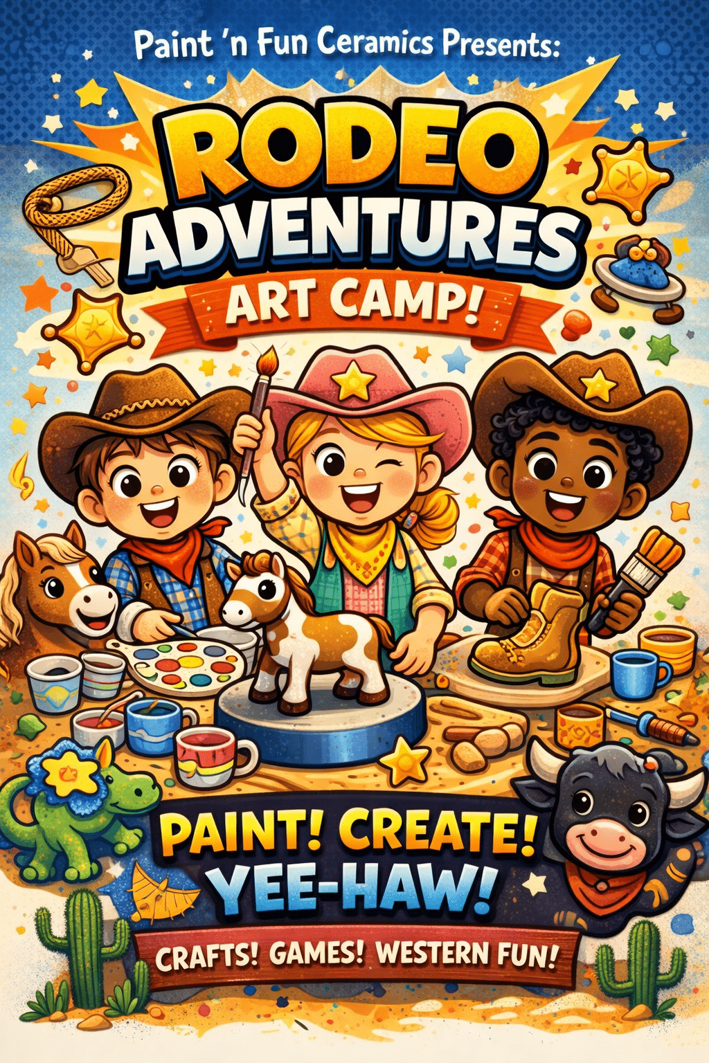 Summer Rodeo Adventures Camp - Ages 7+ | Paint N' Fun Ceramics